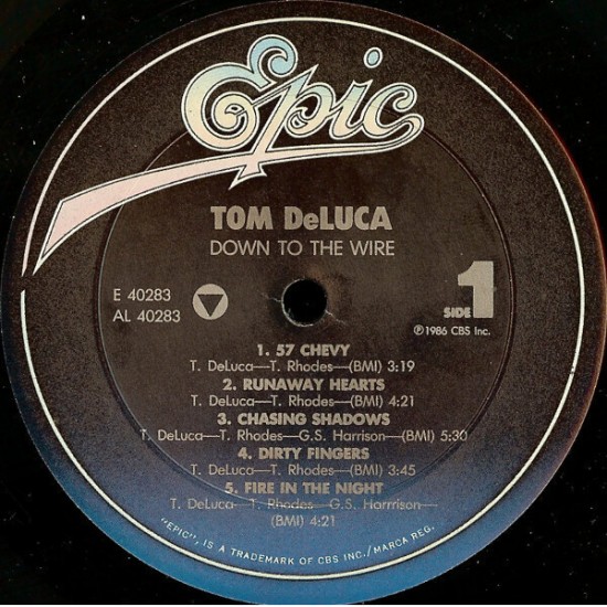 Tom DeLuca - Down To The Wire - 1986Plak Sesi